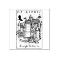 Fantasy Castle Dragon, Vintage Ex Libris Book Rubber Stamp | Zazzle