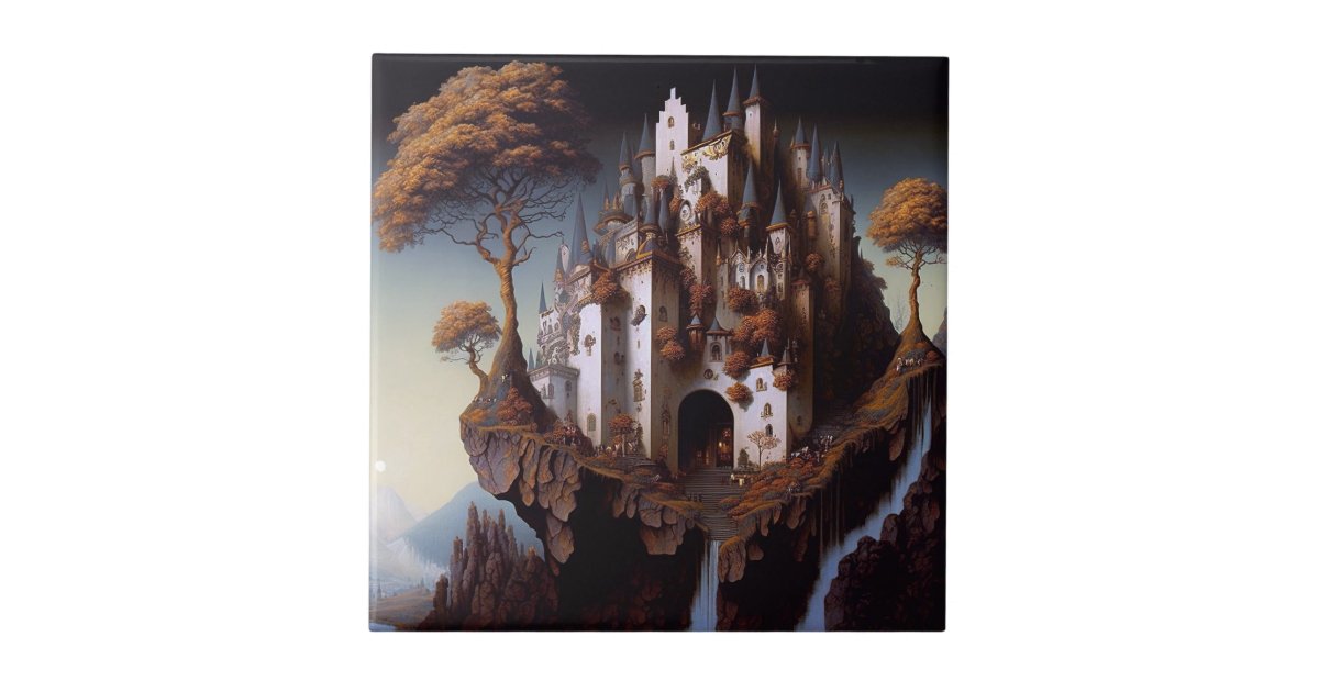 Fantasy Castle Fantasy Art Ceramic Tile | Zazzle