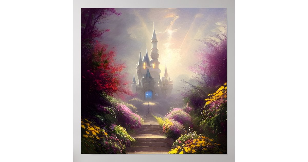 Fantasy Castle Gardens Poster | Zazzle