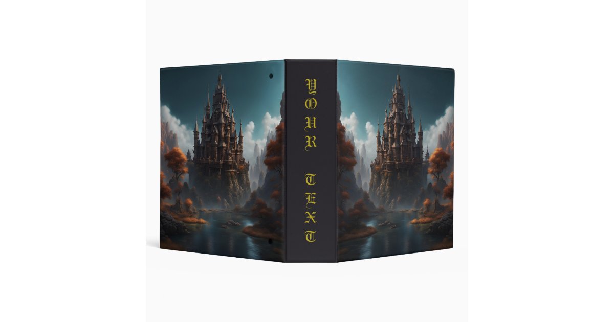 Fantasy Castle in a Fjord 3 Ring Binder | Zazzle