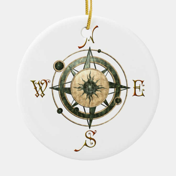 Fantasy (Celtic) Compass Design Ceramic Ornament | Zazzle