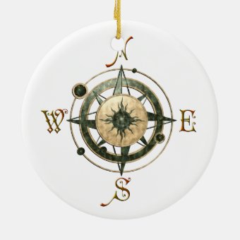 Fantasy (Celtic) Compass Design Ceramic Ornament | Zazzle
