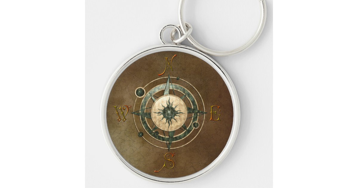 Fantasy Celtic Compass Design Keychain | Zazzle