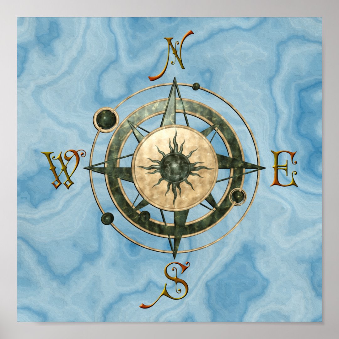 Fantasy (Celtic) Compass Design Poster | Zazzle