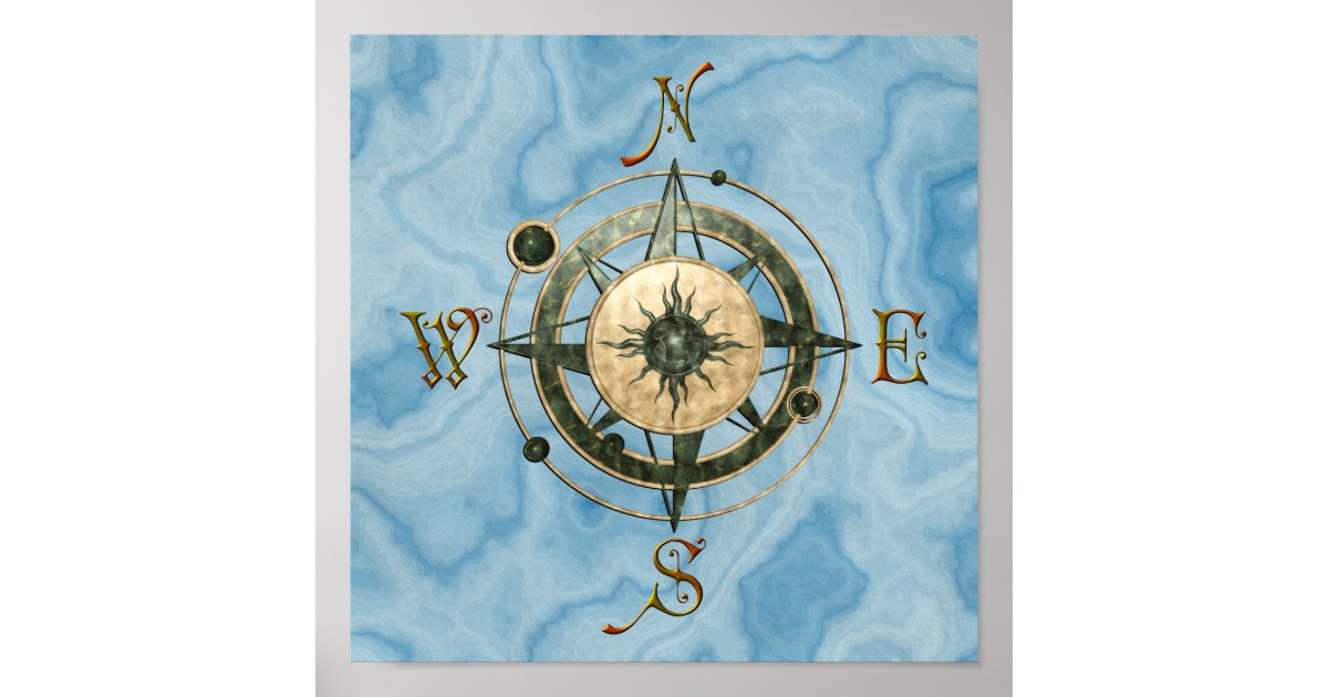 Fantasy (Celtic) Compass Design Poster | Zazzle
