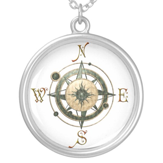 Fantasy (Celtic) Compass Design Silver Plated Necklace | Zazzle.com
