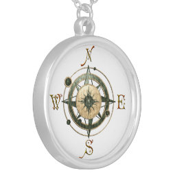 Fantasy (Celtic) Compass Design Silver Plated Necklace | Zazzle
