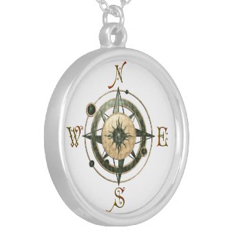 Fantasy (Celtic) Compass Design Silver Plated Necklace | Zazzle