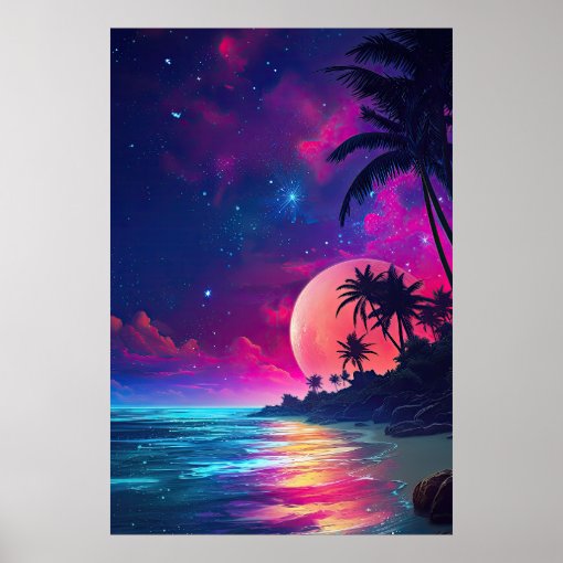 Fantasy Colorful Night Poster - Version 2 | Zazzle