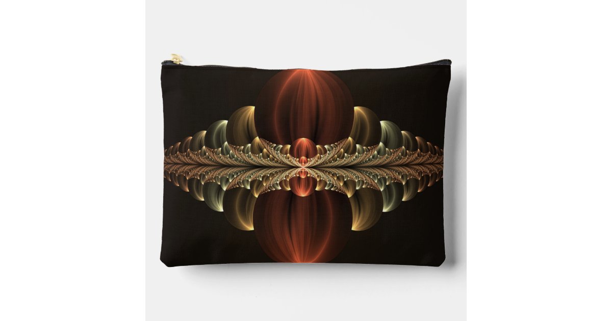 Fantasy Construction Shiny Abstract Fractal Art Accessory Pouch | Zazzle