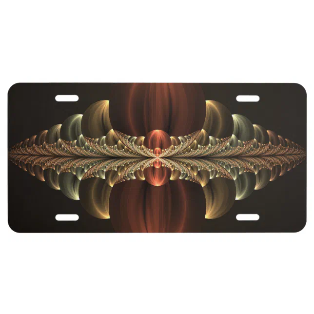 Fantasy Construction Shiny Abstract Fractal Art License Plate | Zazzle