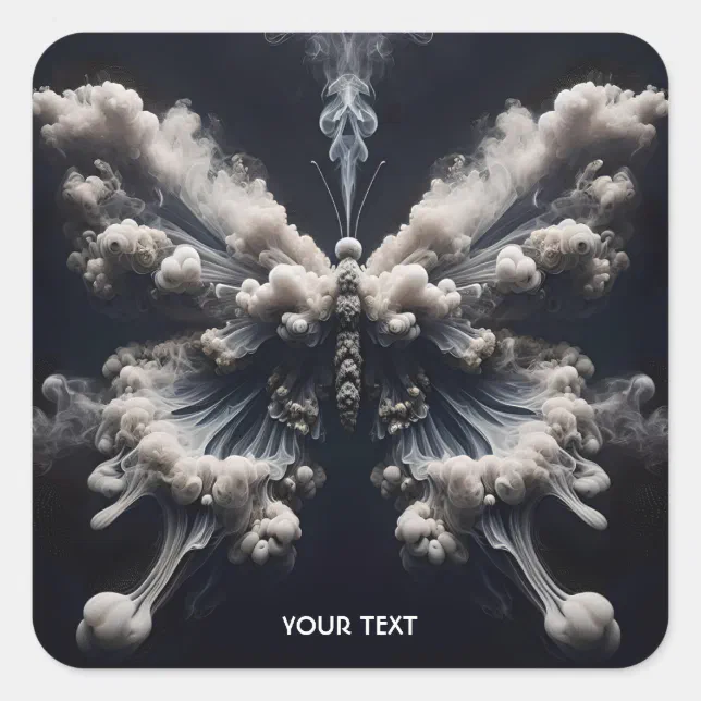 Fantasy Cute Butterfly Smoke Ascent Square Sticker | Zazzle