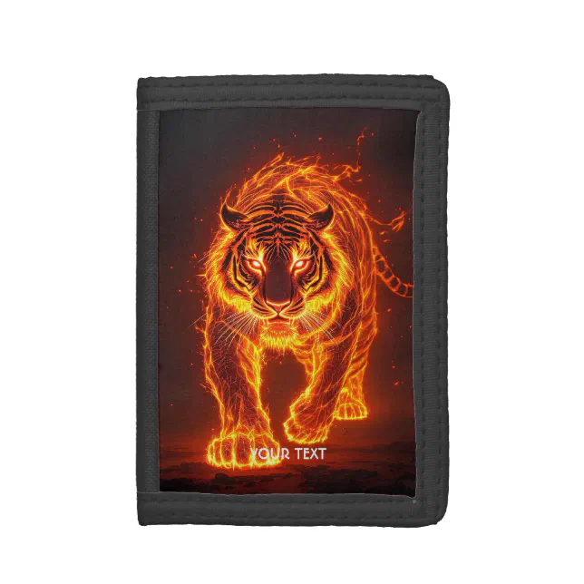 Fantasy Cute Fire Big Tiger Trifold Wallet | Zazzle
