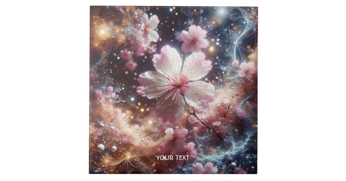 Fantasy Cute Sakura Pink Flowers Ceramic Tile | Zazzle