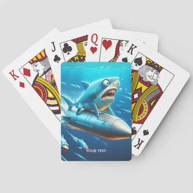 Fantasy Cute Shark Torpedo Sea Poker Cards | Zazzle