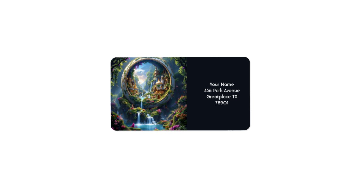 Fantasy Cute Village Tiny City Label | Zazzle