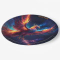 Fantasy Cute Vivid Rising Phoenix Paper Plates | Zazzle