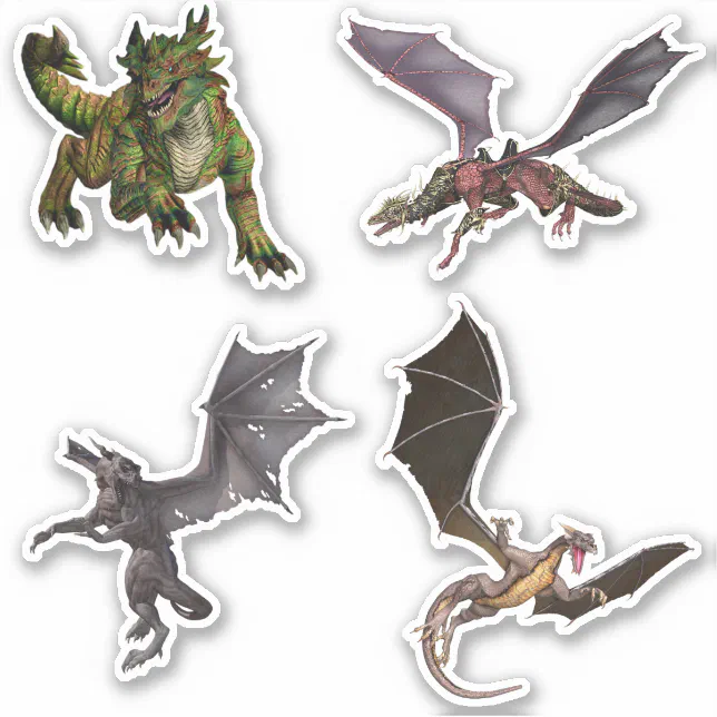Fantasy Dragon Serpent Sticker | Zazzle