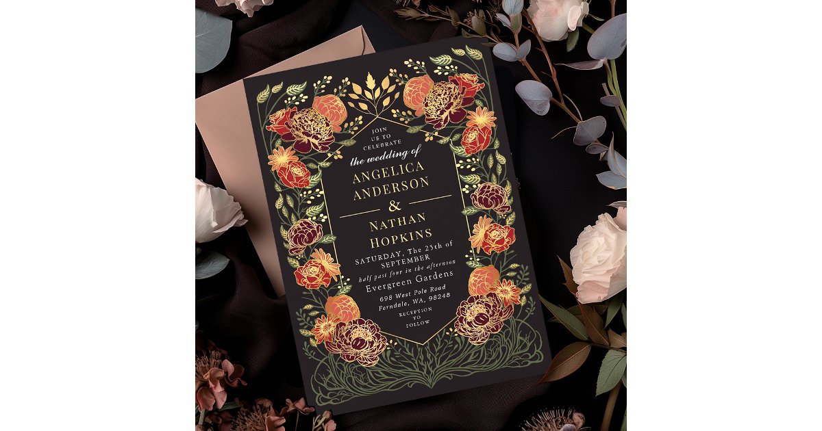 Fantasy Enchanted Floral Garden Wedding Invitation | Zazzle