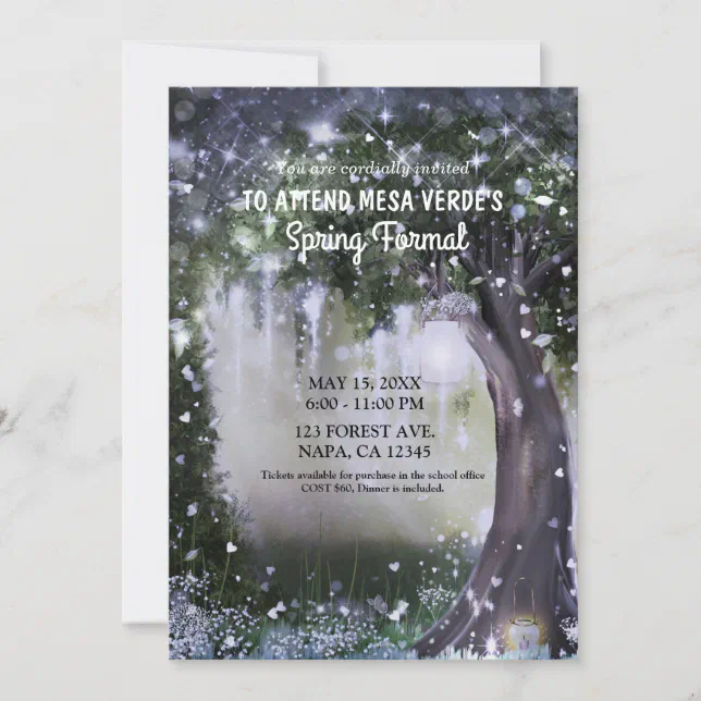Fantasy Enchanted Lavender Love Forest Prom Dance Invitation | Zazzle