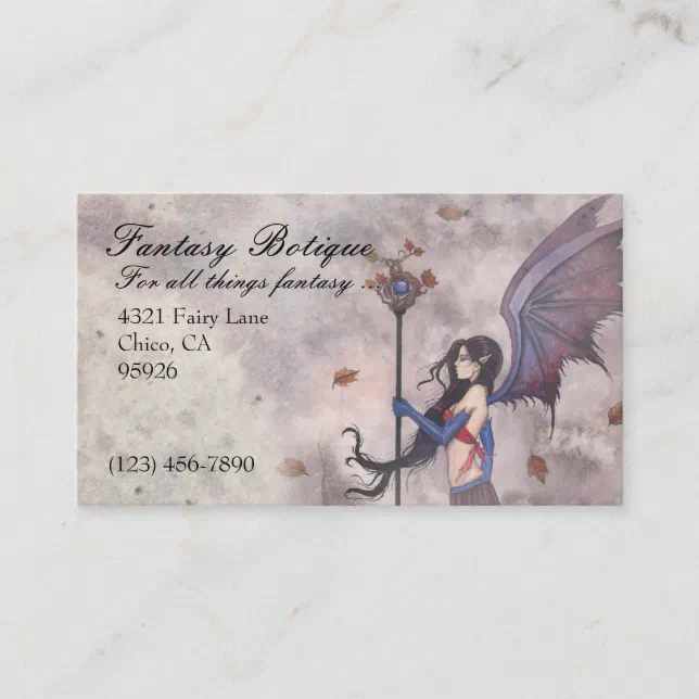 Fantasy Fairy Gothic Business Card Custom | Zazzle