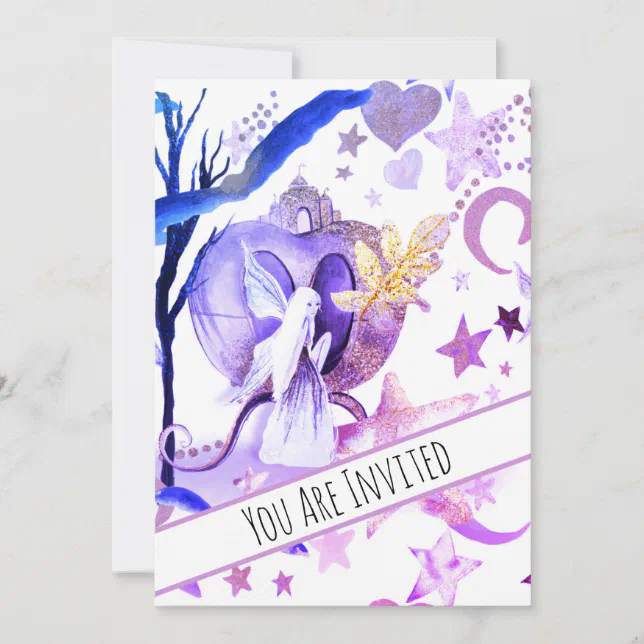 Fantasy Fairy Sky Moon BIRTHDAY Invitation | Zazzle