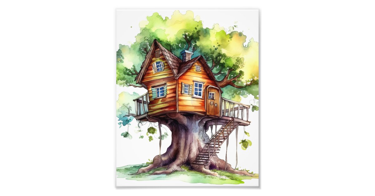 Fantasy Fairy tree house Photo Print | Zazzle