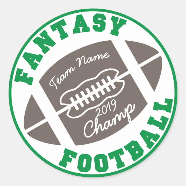 Fantasy Football Champ Classic Round Sticker Zazzle