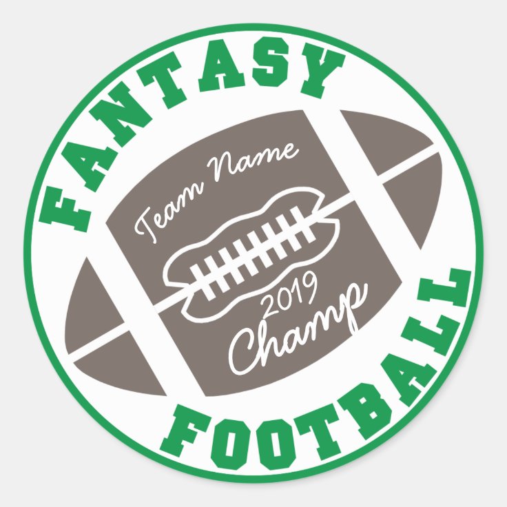 Fantasy Football Champ Classic Round Sticker | Zazzle