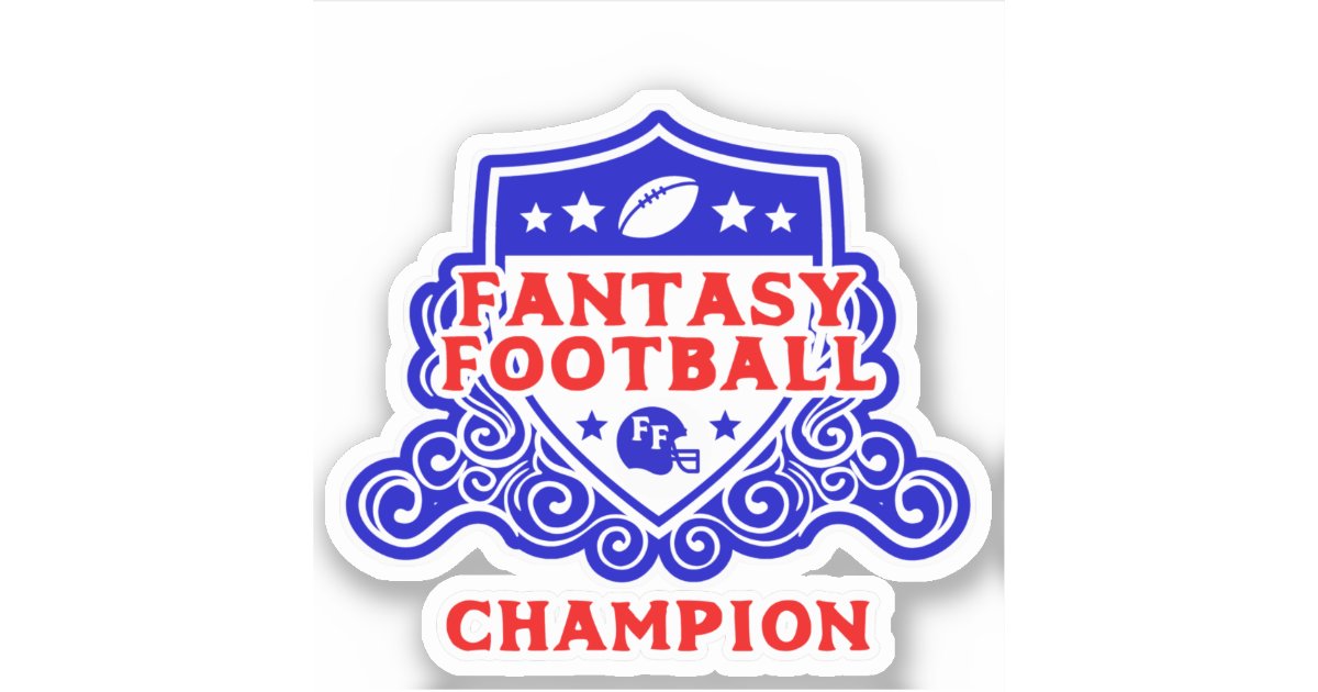 Fantasy Football Champion Shield Sticker | Zazzle