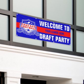 Fantasy Football Emblem Draft Party Banner | Zazzle