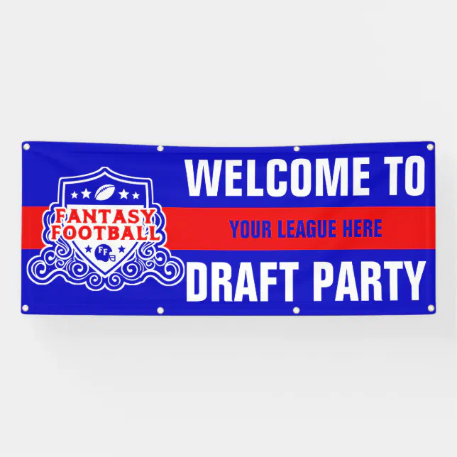 Fantasy Football Emblem Draft Party Banner | Zazzle