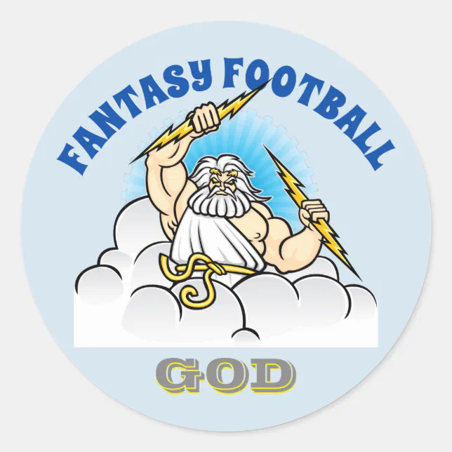 Fantasy Football GOD Classic Round Sticker | Zazzle