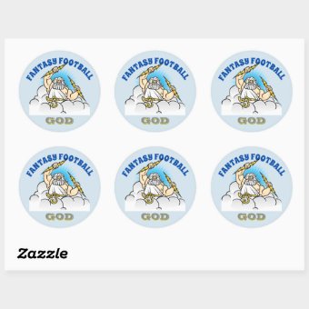 Fantasy Football GOD Classic Round Sticker | Zazzle