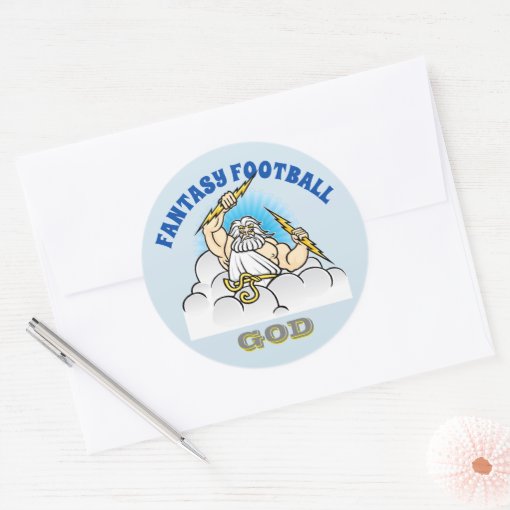 Fantasy Football GOD Classic Round Sticker | Zazzle