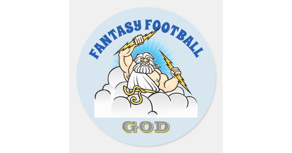 Fantasy Football GOD Classic Round Sticker | Zazzle