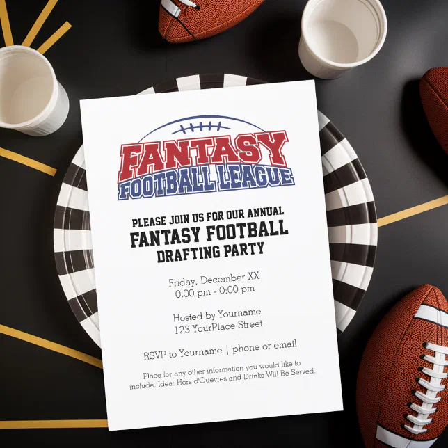 Fantasy Football League Draft Party Invitation | Zazzle