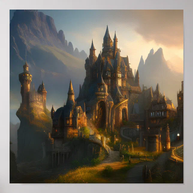 Fantasy Fortress Poster | Zazzle