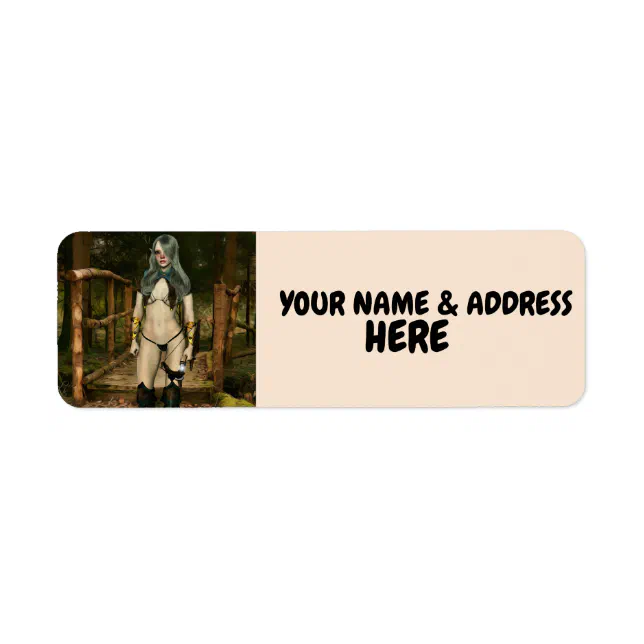 FANTASY GIRL ELF RETURN ADDRESS LABELS | Zazzle