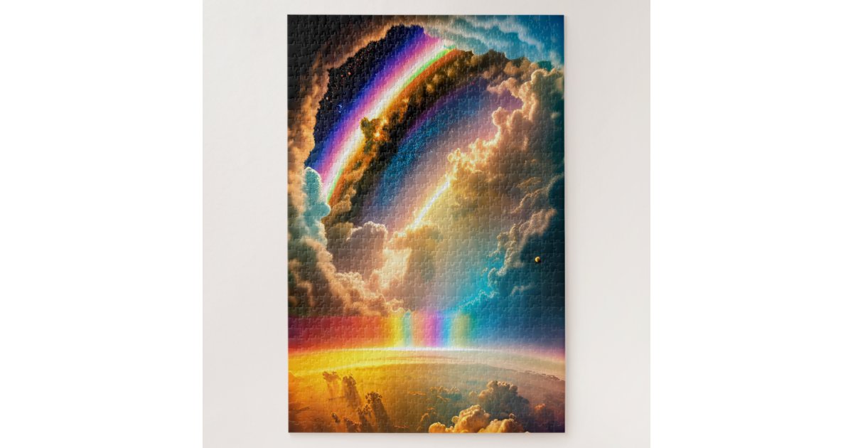 Fantasy Indigo Breathtaking Rainbow Retreat Jigsaw Puzzle | Zazzle
