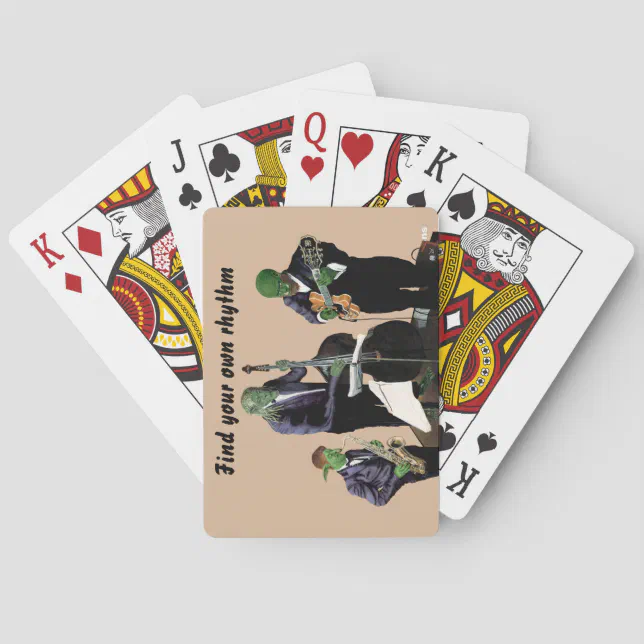 Fantasy Jazz Musicians Music Art Playing Cards | Zazzle