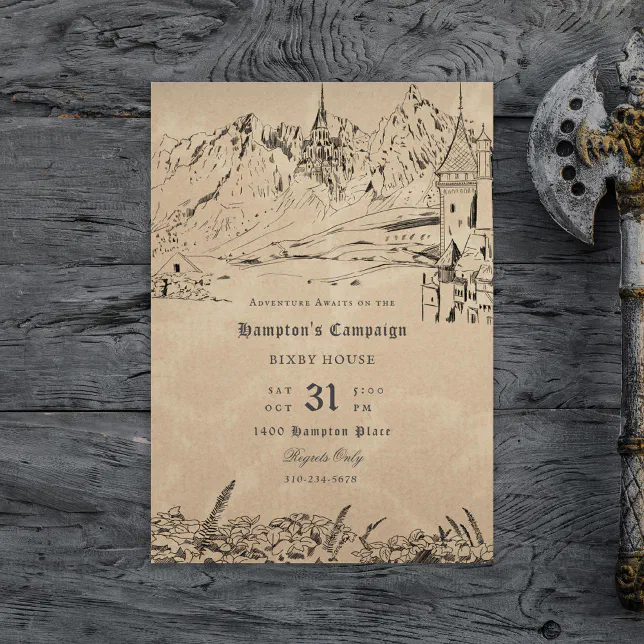 Fantasy Landscape Role Playing Game Campaign Invit Invitation | Zazzle