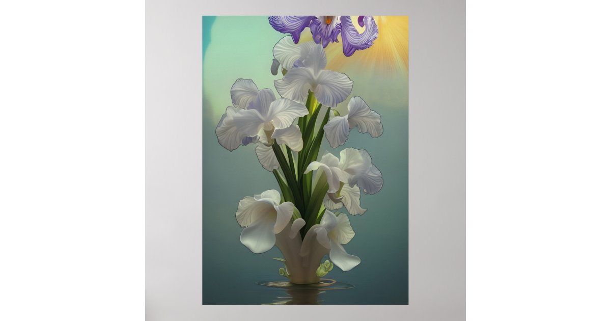 Fantasy Large White Iris Poster | Zazzle