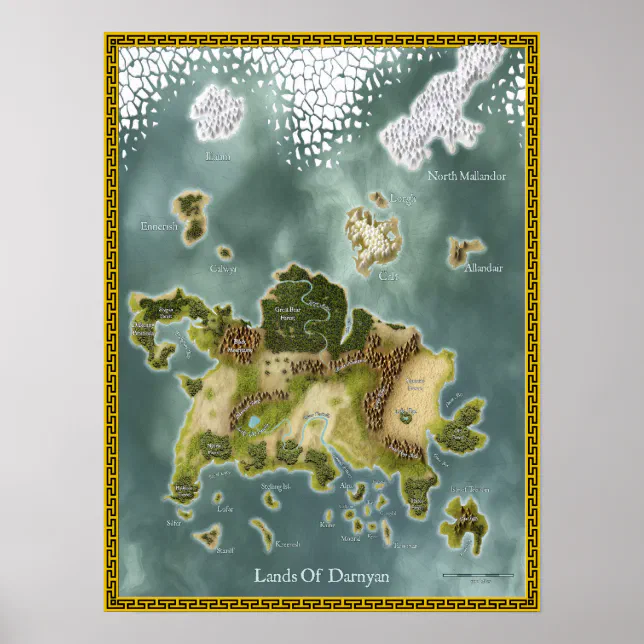 Fantasy Map Of Darnyan Poster | Zazzle