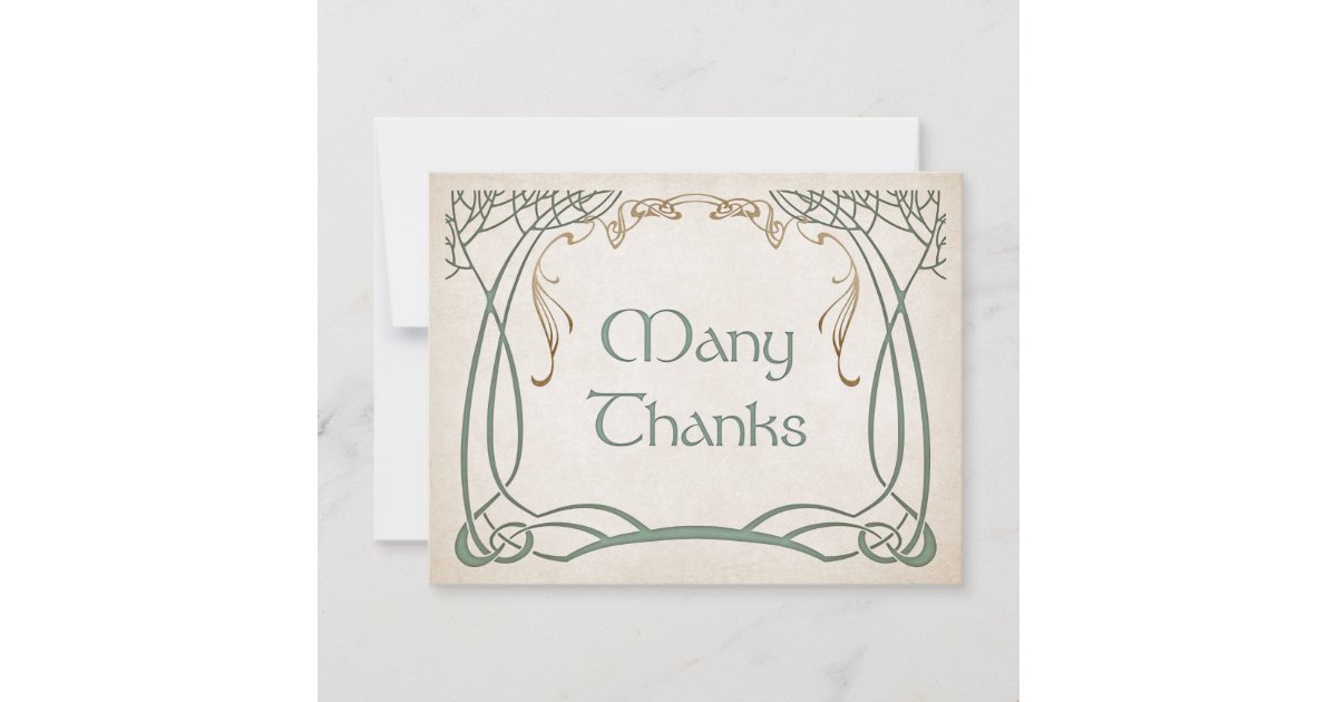 Fantasy Medieval Celtic Wedding Thank You Card | Zazzle