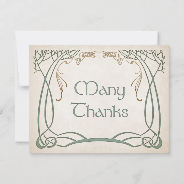Fantasy Medieval Celtic Wedding Thank You Card | Zazzle