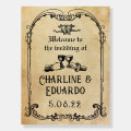 Fantasy Medieval engraving Wedding Welcome Sign | Zazzle