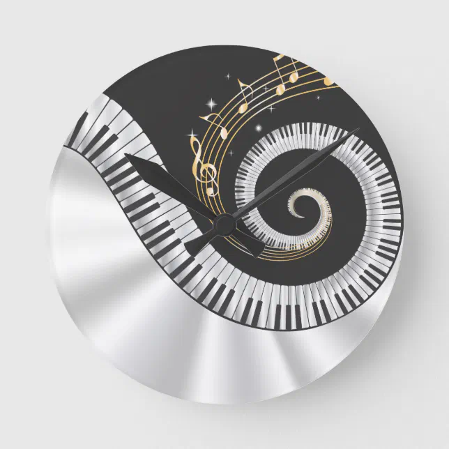 Fantasy Piano Music Lovers Wall Clock | Zazzle