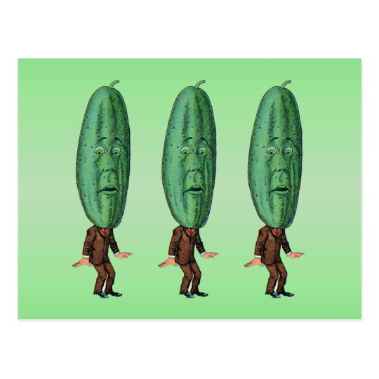 Fantasy Pickle Man Brown Suit Postcard | Zazzle.com