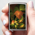 Fantasy Plant Abstract Green Rust Brown Fractal Zippo Lighter | Zazzle